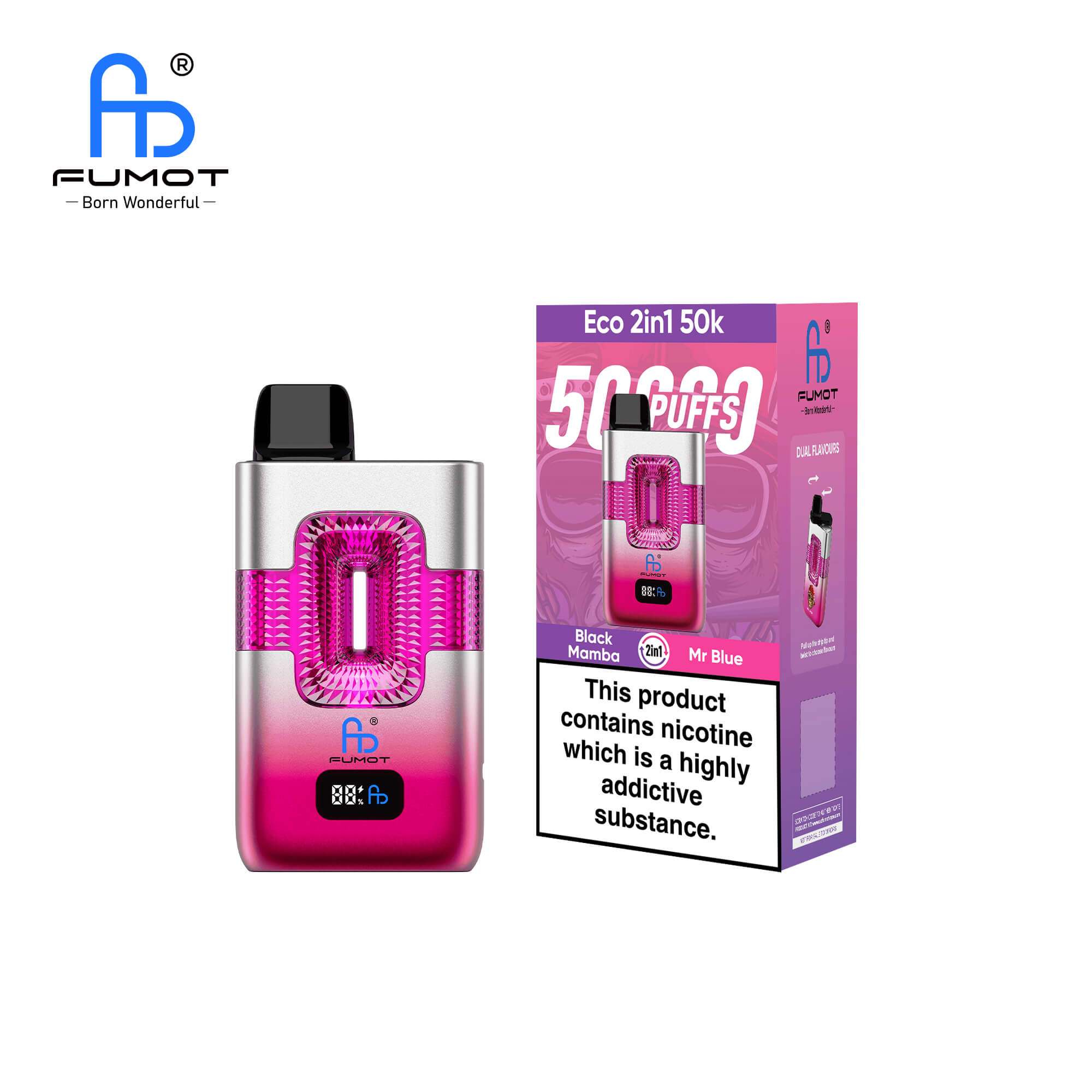 Fumot Eco 50K 2-in-1 Prefilled Pod Kit | 50,000 Puffs Dual Flavor