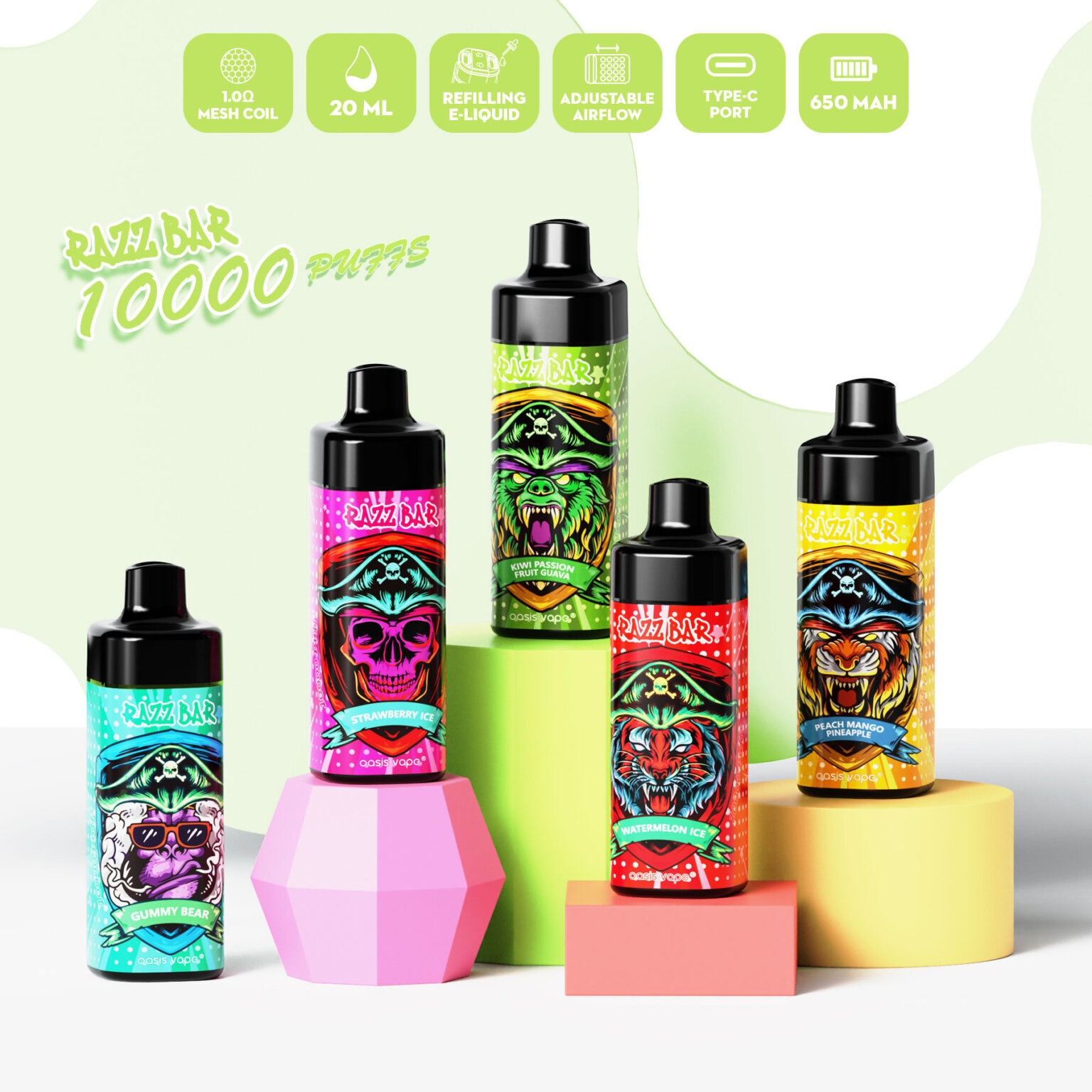 RAZZ BAR 10000 Puffs | Rechargeable Disposable Vape